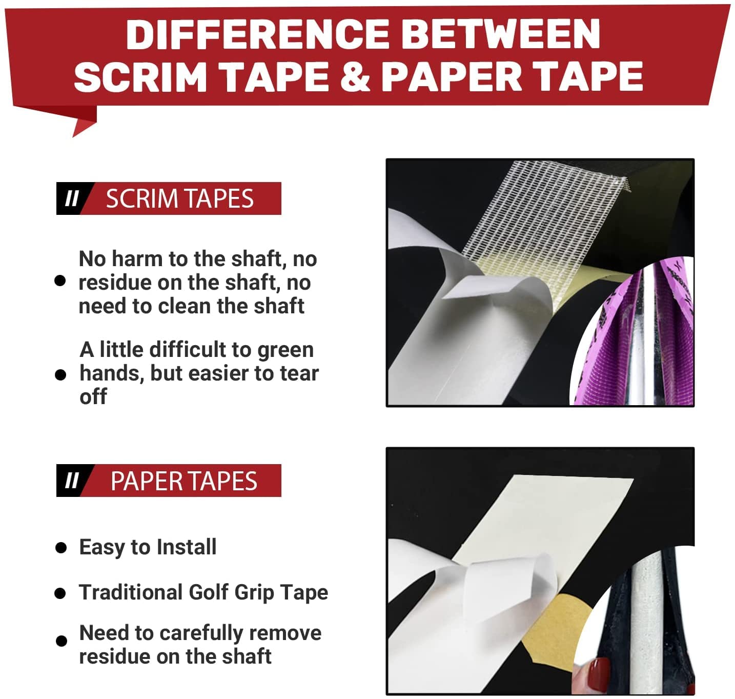 EAGLE WORK Golf Regriping Kits with 15 Paper-Backed Tapes, 5oz Solvent, Vise Clamp and Hook Blade