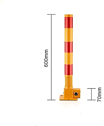 Folding Car Parking Space Lock,with Spring Parking Barrier Post Fold Down Post Barrier Steel Security Posts with Padlock(Yellow 600x70mm)