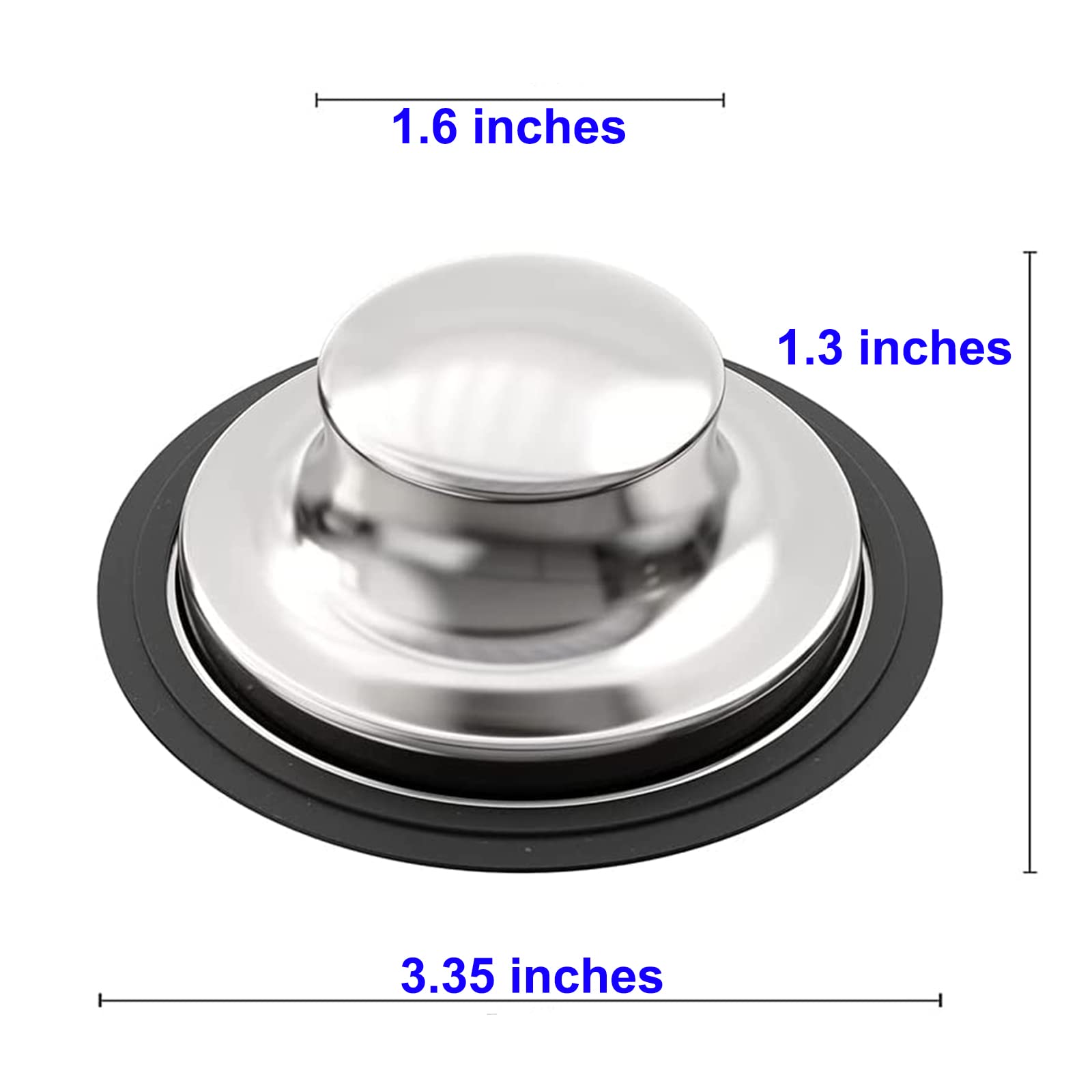 Garbage Disposal Stopper, 3.35 inch Kitchen Sink Stopper, Stainless Steel Universal Garbage Disposal Sink Drain Plug Cover for Insinkerator, Kitchenaid, Kohler, Waste King