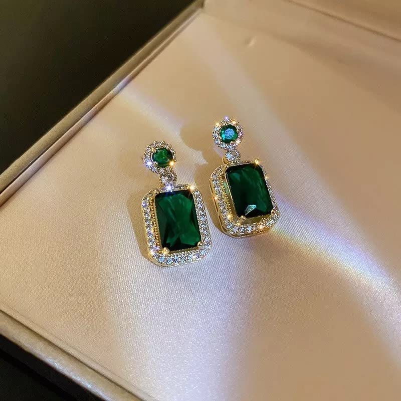 Emerald Zircon Necklace Ring earRing jewelry set