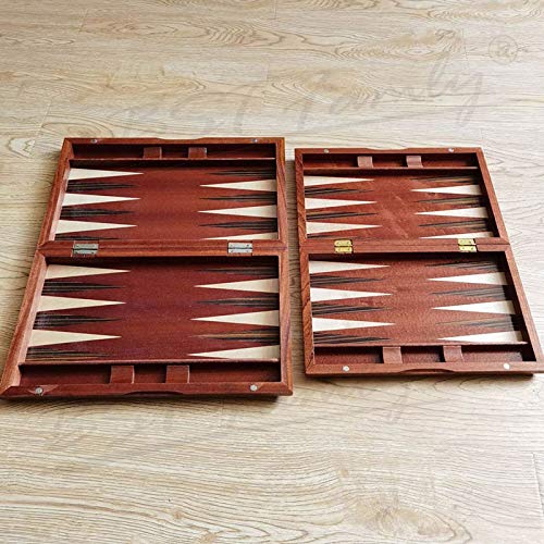 High Grade Backgammon Chess Travel Chess Set Fine Wooden Chessboard Classic Chess Game Plastic Chess Pieces (Color : E)
