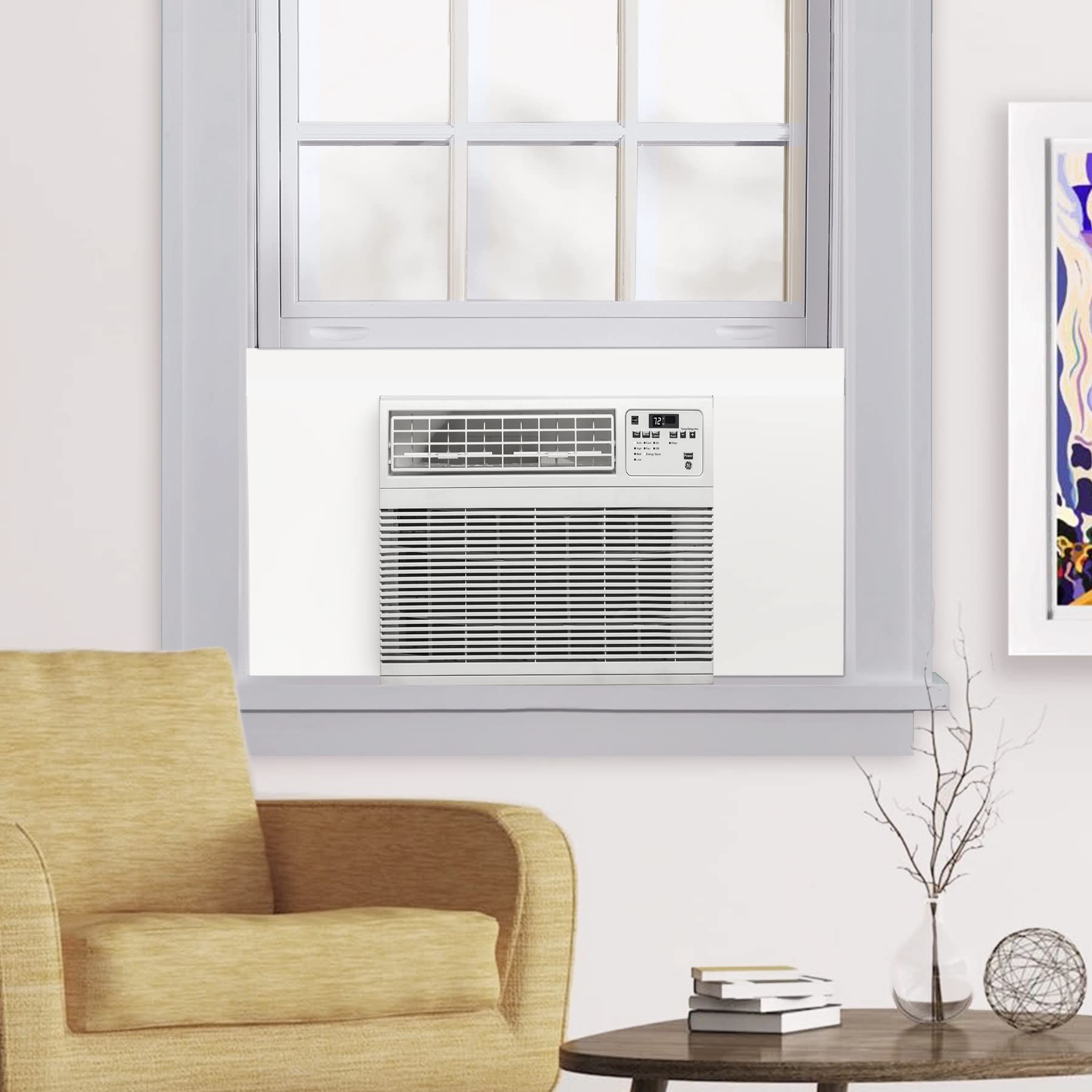 Forestchill Window Air Conditioner Side Insulated Foam Panel, Surround Insulation Panels Cover with Foam Seal Strip for Indoor Window AC Unit for Summer and Winter