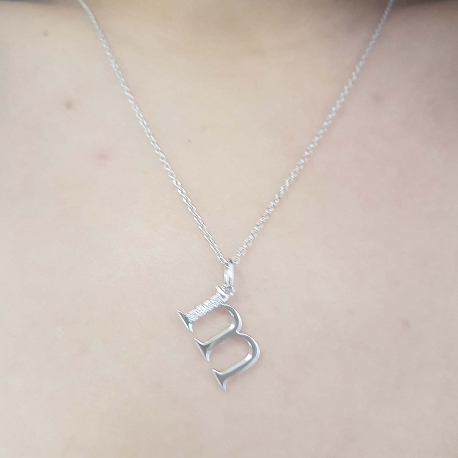 Dazzlingrock Collection 0.05 Carat (ctw) 18K Diamond Lowercase Letter 'm' Initial Pendant, White Gold