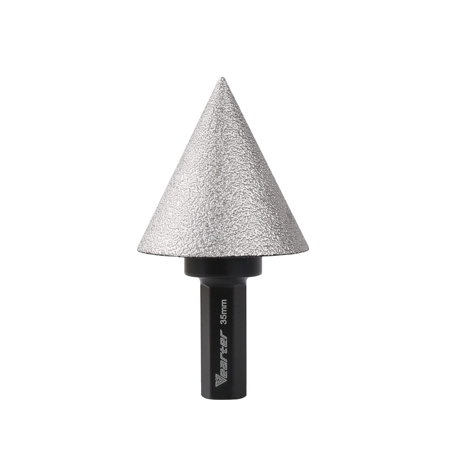 Vearter Diamond Chamfering Bit, 1-3/8" (35mm) Hexagonal Shank, for Dressing Existing Holes, Cleaning and Enlarging Marble, Ceramic Tiles, Granite Countertop Sinks.
