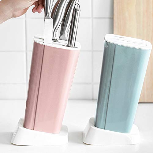 JHHDP Home Tableware Knife Block 7 Different Slot Multifunction Plastic Knife Stand Holder for Knives Kitchen Accessories (Color : E)