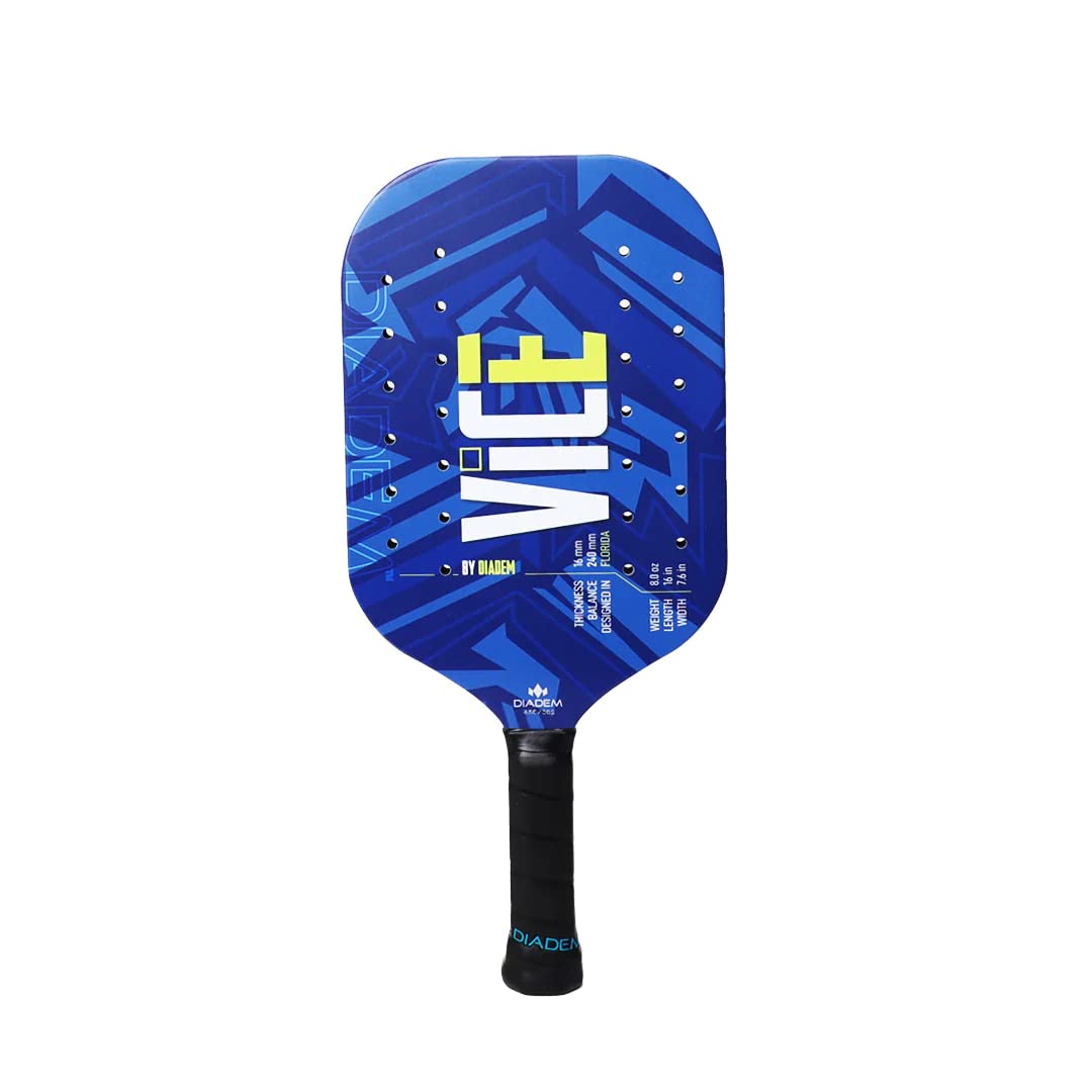 Diadem VICE Pickleball Concept Paddle | EVA Foam Core, RP2 Grit Coating, Edgeless Core Molding System Performance, High Grade Carbon Fiber | Spin, Control and Power | Indoor/Outdoor