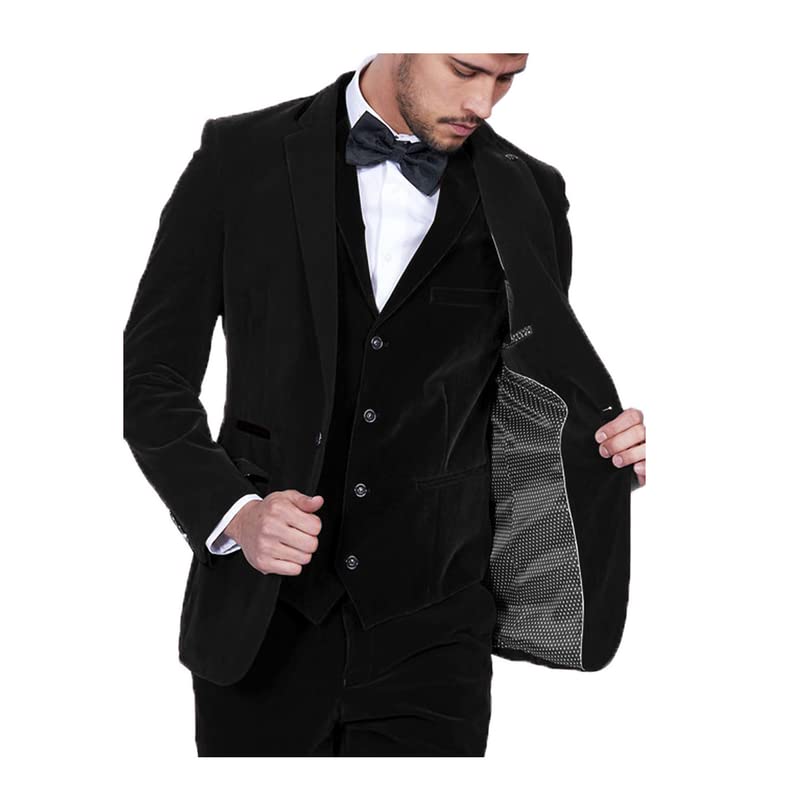 Dark Green Velvet Suit Coat for Men Slim Prom Tux Stylish Blazers for Teens