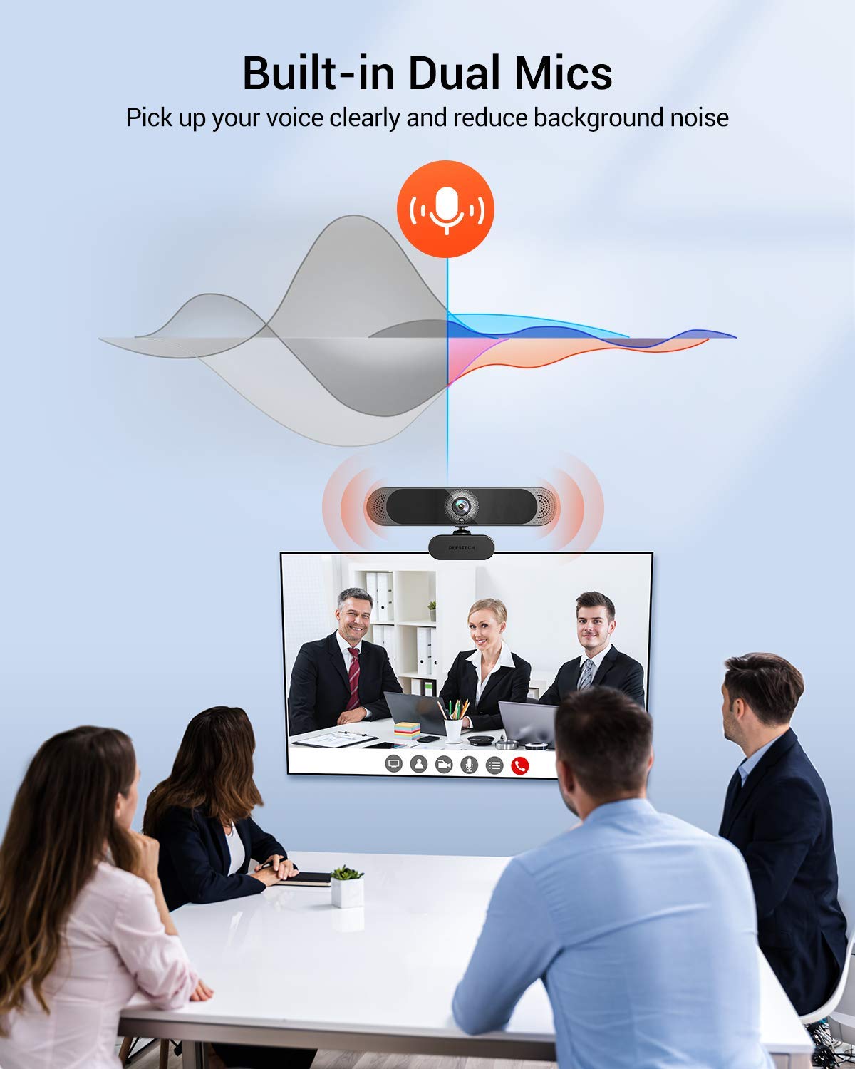 DEPSTECH Webcam 4K, 3X Zoomable Webcam with Microphone and Remote, 1/3" Sensor, Dual Noise-Canceling Mics, Autofocus Computer Camera for PC Mac, Streaming, Video Call, Zoom, Skype, Teams
