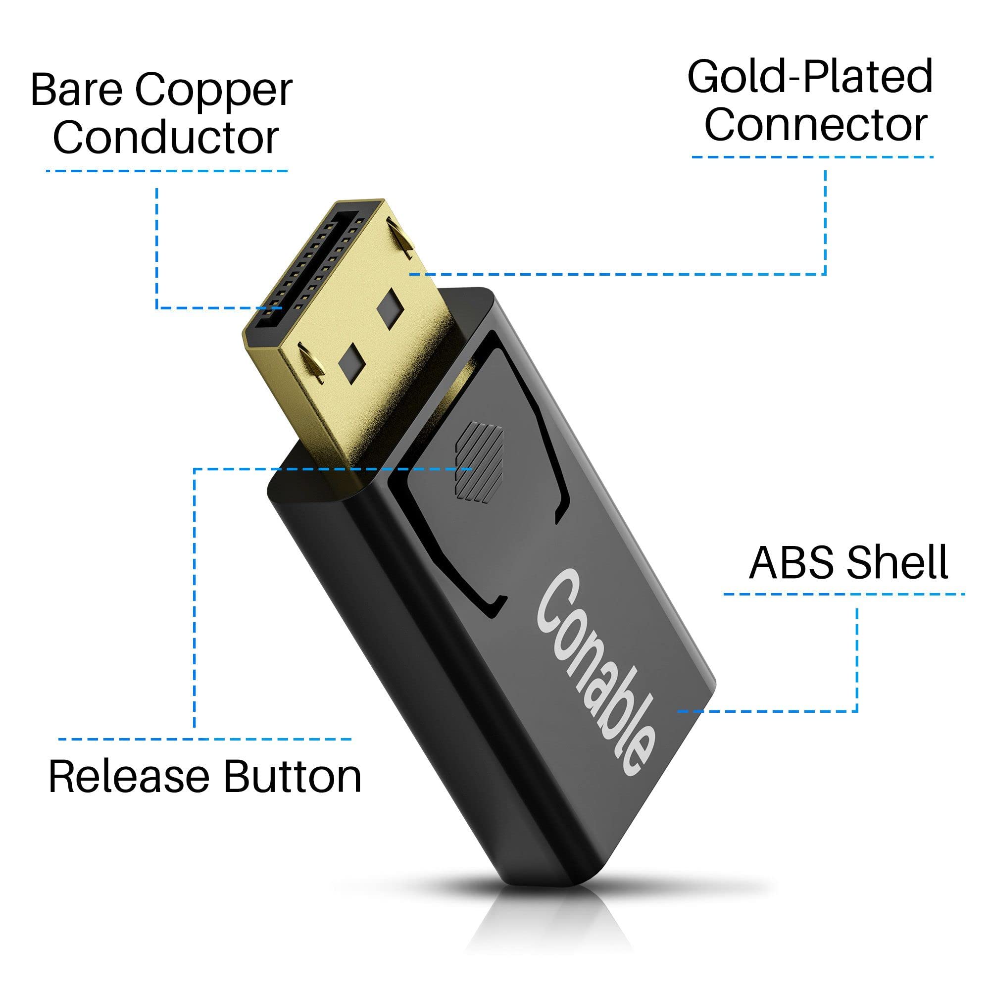 DisplayPort to HDMI Adapter 3 Pack, 4K Uni-Directional Gold Plated DP PC to HDMI Monitor, Male to Female Converter, Compatible with DisplayPort Source Devices