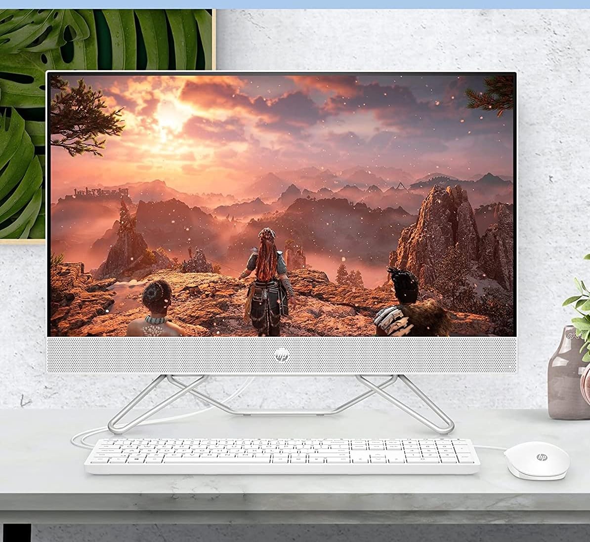 HP 2022 Newest 24-inch FHD IPS Touchscreen All-in-One Desktop Computer Quad-Core Intel Pentium Silver J5040 24GB DDR4 1TB SSD WiFi Bluetooth Windows 10 Pro White w/RATZK 32GB USB