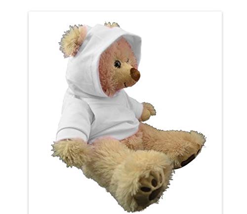 White Hoodie Tee Teddy Bear Clothes Fits Most 14"-18" Build-a-Bear and Make Your Own Stuffed Animals