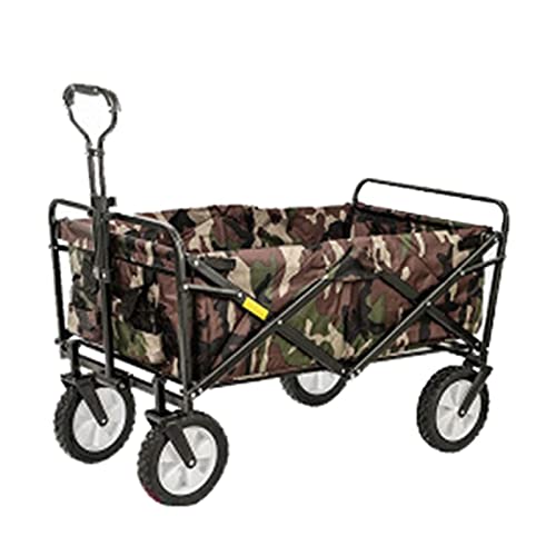 Collapsible Folding Wagon, Folding Wagon,Collapsible Utility Trolley Outdoor Cart,with Rubber Universal Wheels,for Camping Garden Beach All Terrain wi
