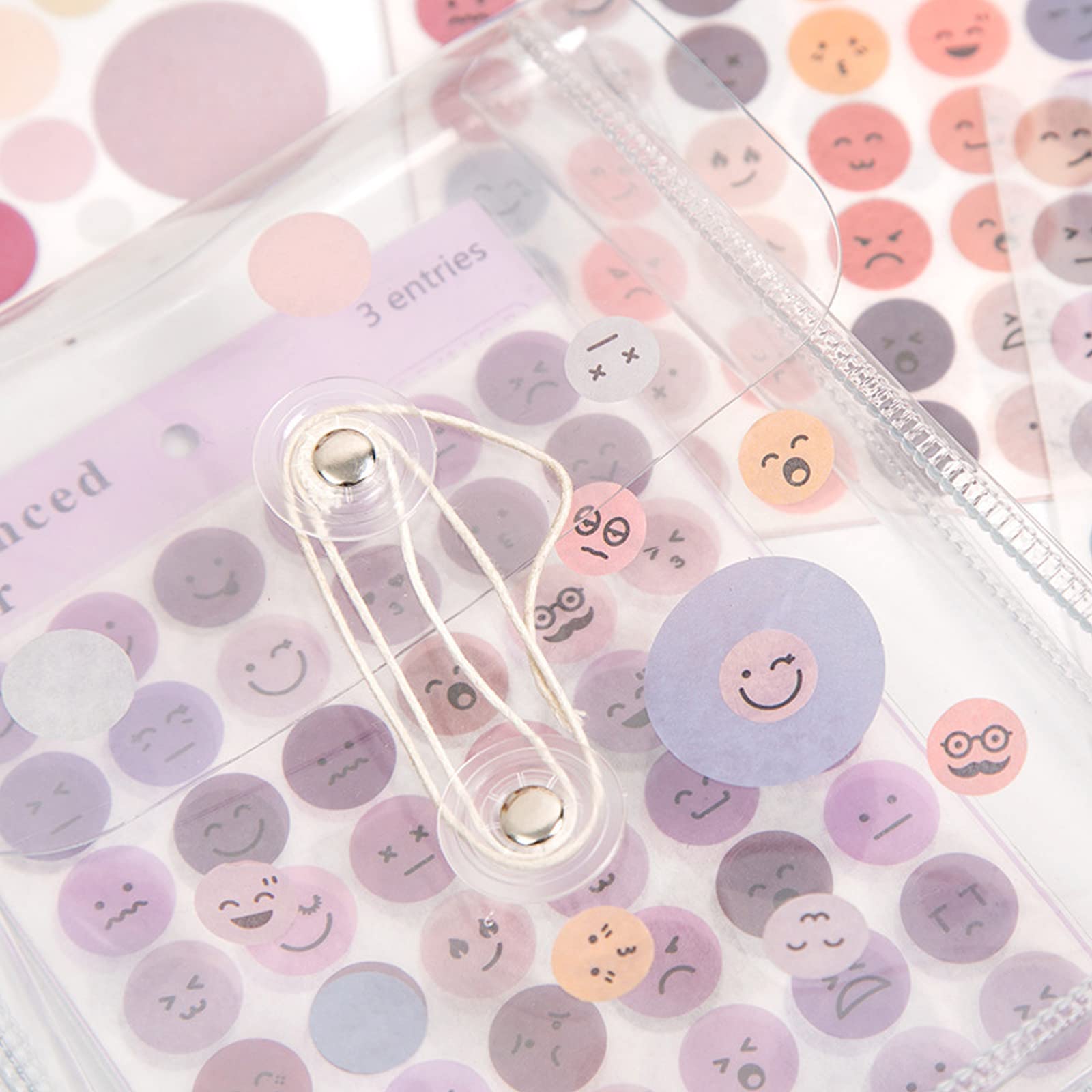 Mdikawe Polka Dot Smiley Face Stickers Diary Handwriting DIY Decorative Materials Label Seal Stickers (18Pcs/864Pcs)