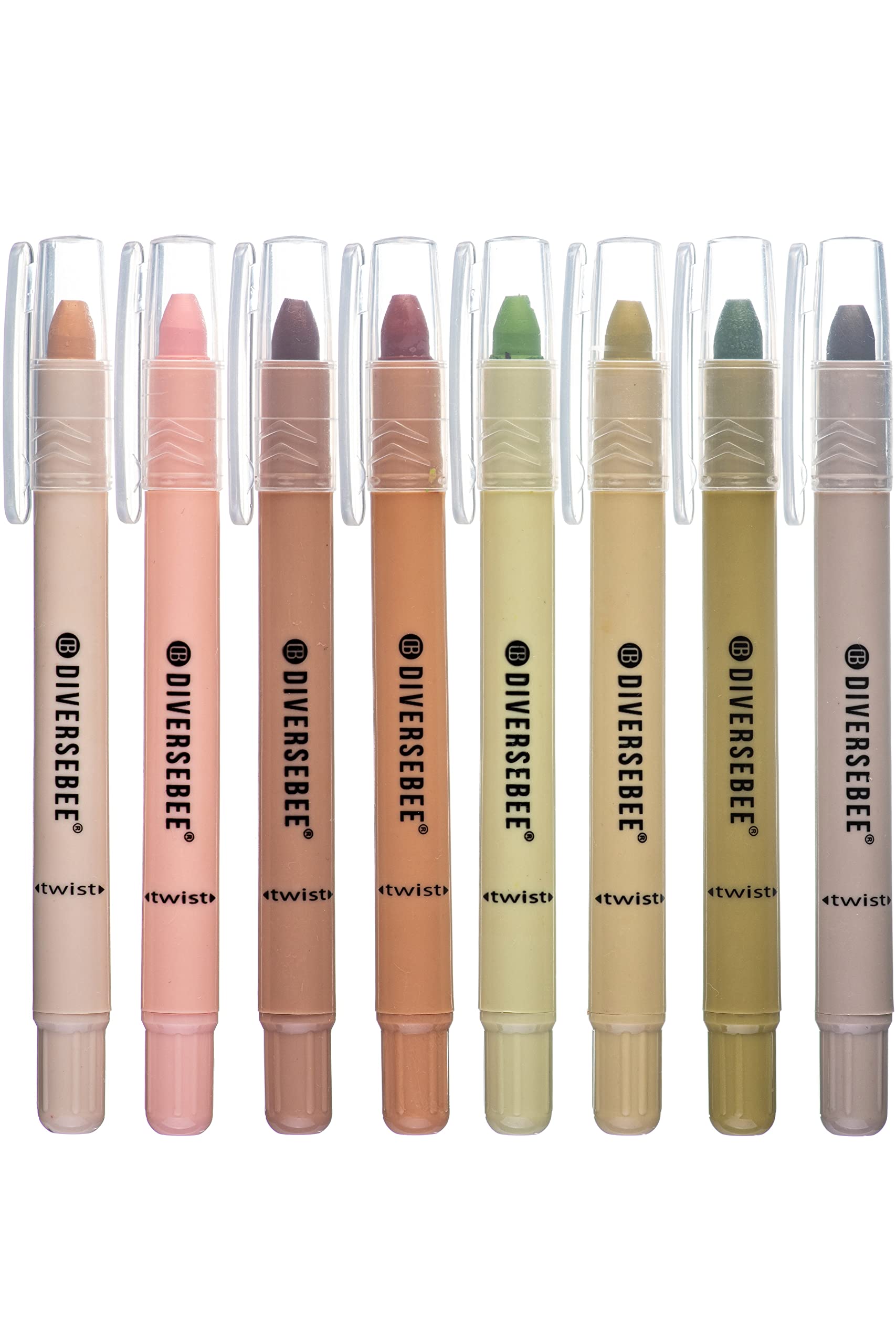 DIVERSEBEE Highlighters and Pens No Bleed, 8 Pack Assorted Gel Colors for Bible Journaling, School Supplies, Cute Bible Study Markers and Accessories (Earthy)