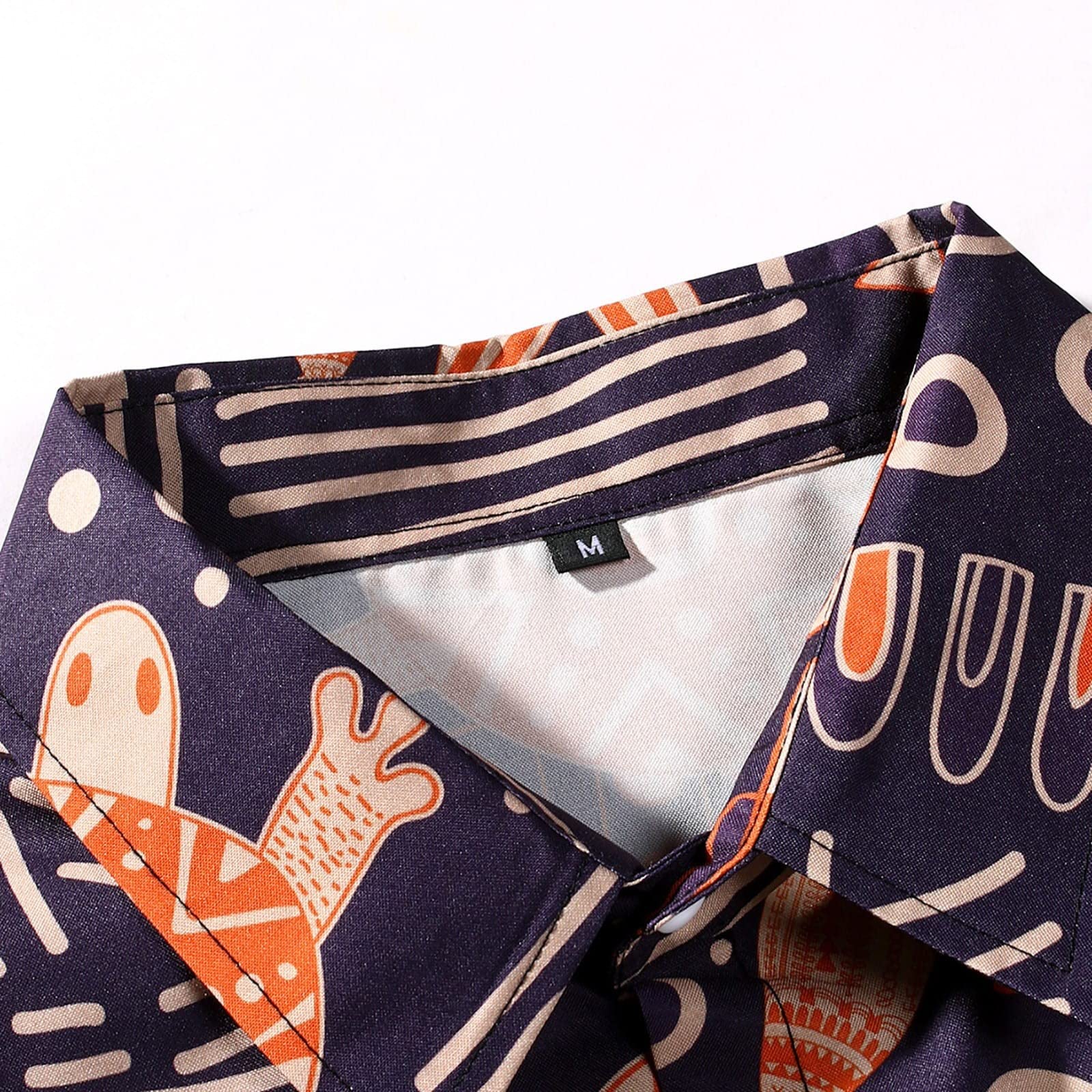 DUOWEI Male Spring and Summer Single Breasted Shirts Casual Print Lapel Beach Short Sleeve Vacation Outdoor Vacation Blue