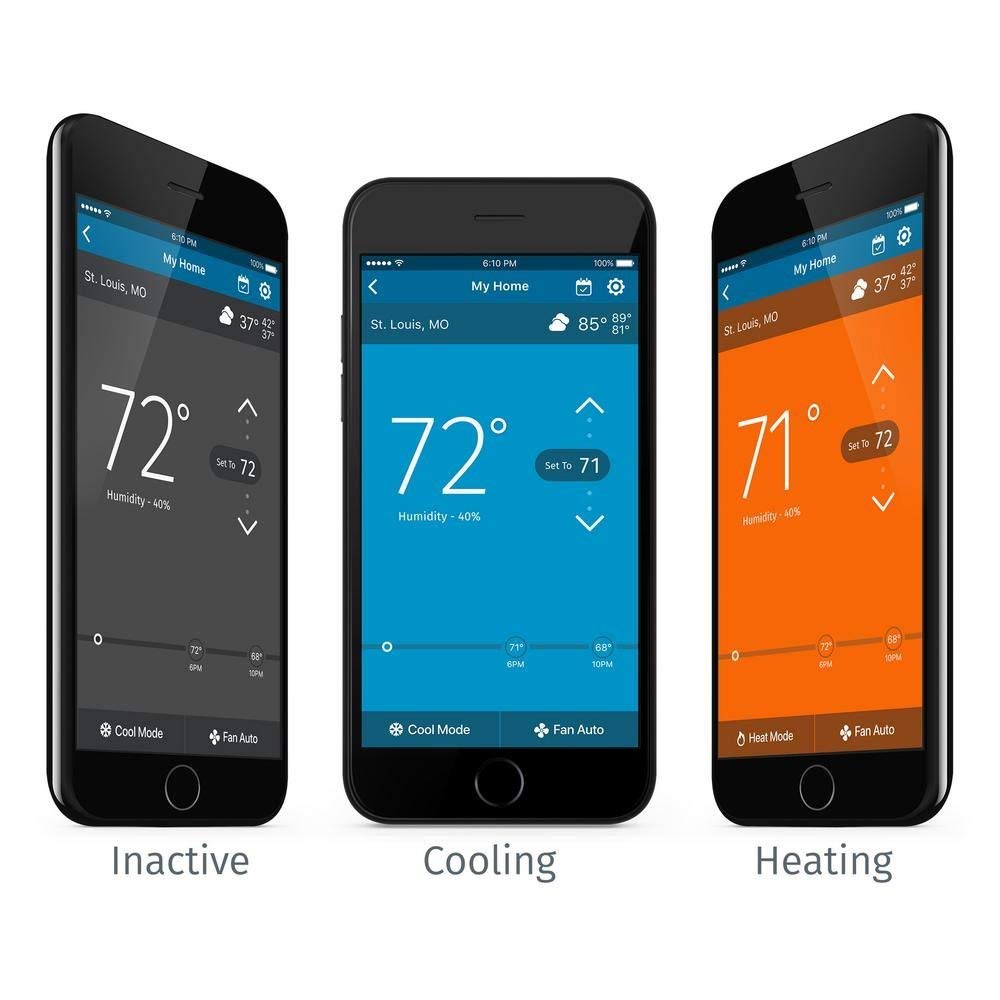 Emerson Sensi Touch Wi-Fi Smart Thermostat with Touchscreen Color Display, Works with Alexa, Energy Star Certified, C-wire Required, ST75 (Renewed)