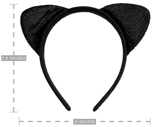 OLYPHAN Cat Costume Accessories Cat Ears and Tail Set Black Animal Halloween Accessory Kit for Women/Adults Cat Cosplay Pack w. Bell Choker Necklace 3 PCS