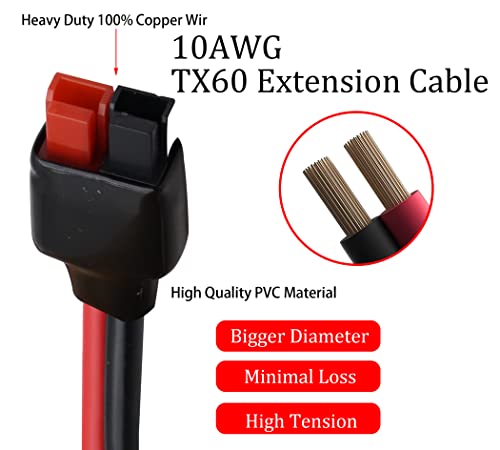 HCFeng 12AWG SAE to an-der-Son Cable Solar to SAE Extension Adapter with 1 SAE Polarity Reverse Solar Power Connector Kits for Go-al/Ze-ro Ye-ti/Su-ao-ki/Solar Generator [2Ft/60cm]