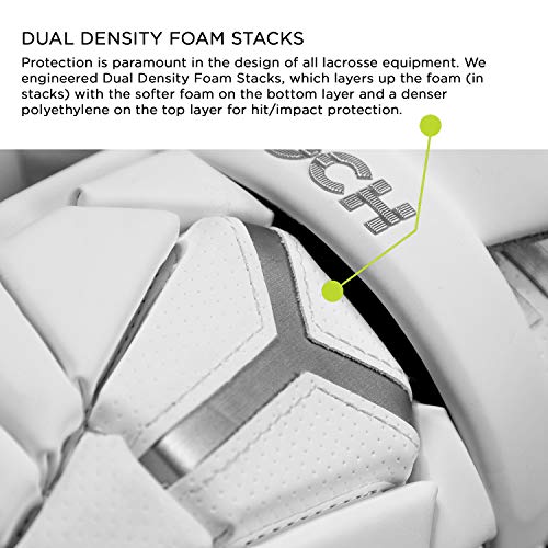 Epoch Integra Pro Lacrosse Gloves for Goalies with Dual-Density Foam and Adjustable Wrist, 12", Medium, Grey
