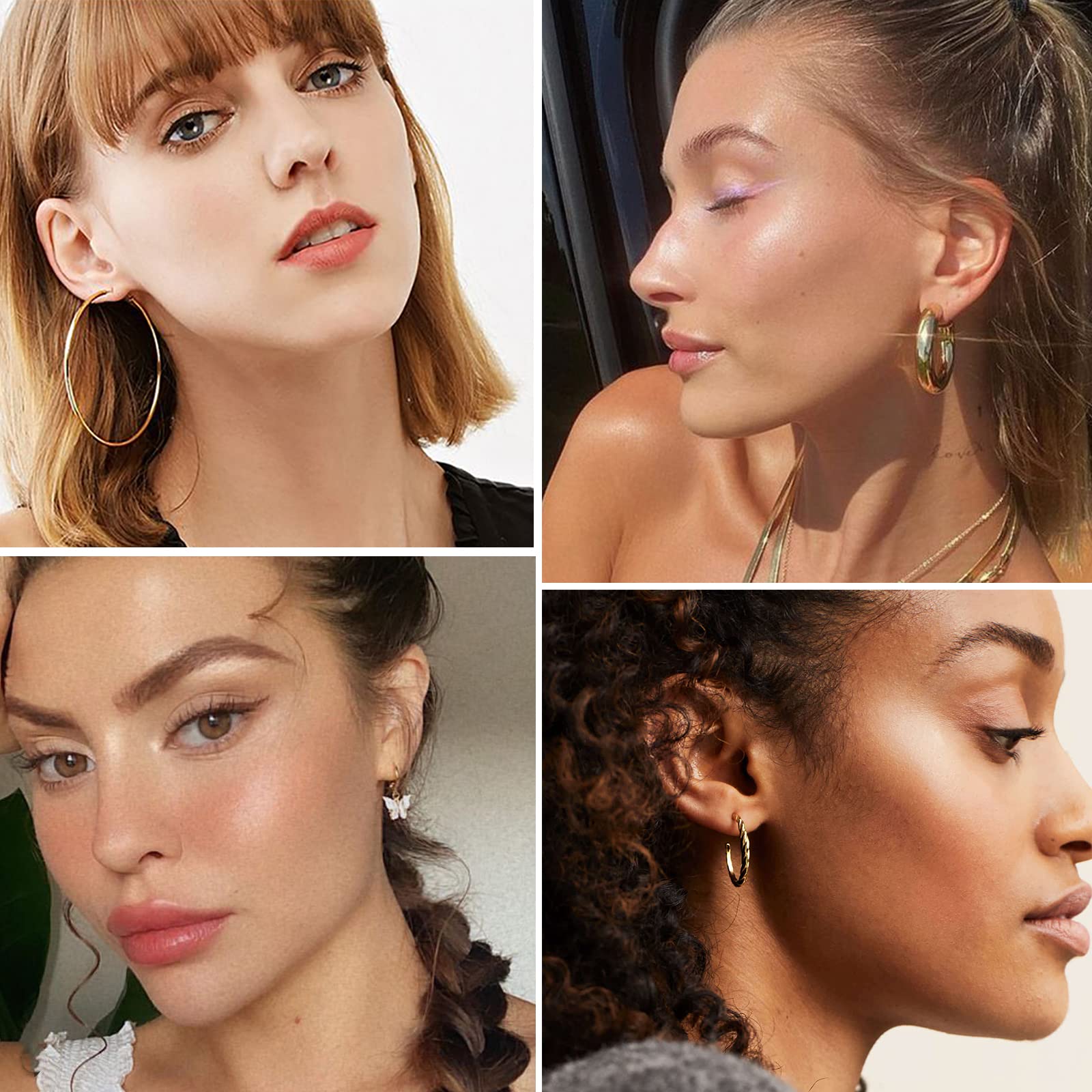 Earrings Set for Women 25 Pairs Gold Hoop Earrings Set Multipack Trendy Big Boho Statement Hoop Pearl Earrings Pack Assorted Small Stud Earrings
