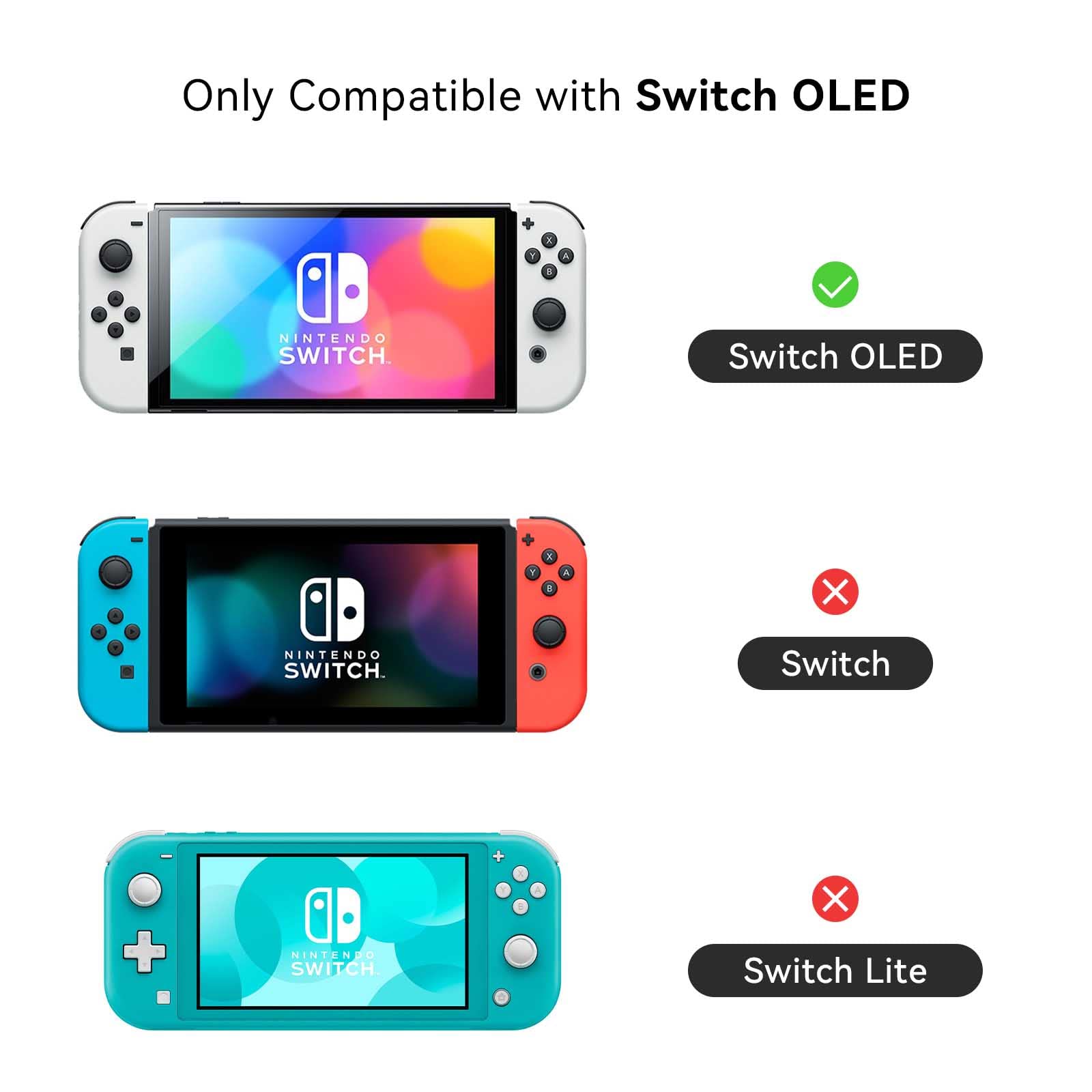 GeekShare Protective Case for Switch, Soft TPU Slim Case Cover Compatible with Nintendo Switch Console and Joy-Con - Ice Cream Cat (for Switch OLED Model)