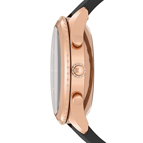 Fossil Women's Stella Gen 6 Hybrid 40mm Stainless Steel and Silicone Smart Watch, Color: Rose Gold/Black (Model: FTW7064)