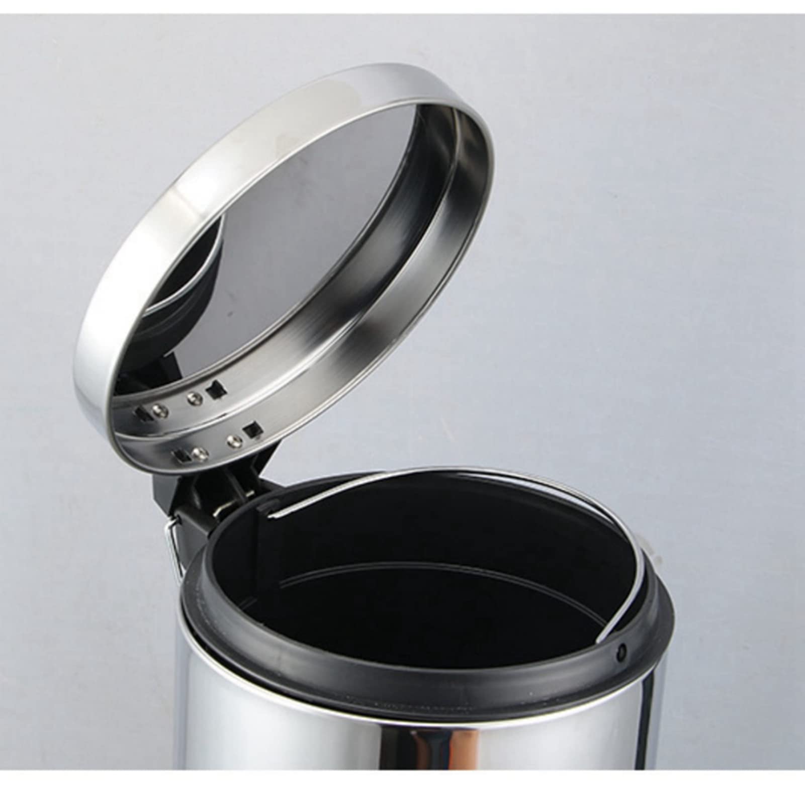 GLIDEDREAM Stainless Steel Trash Can Silent Ergonomic Handle Antislip Footrest Kitchen Garbage Can 13 Gallon Capacity Trash Bin