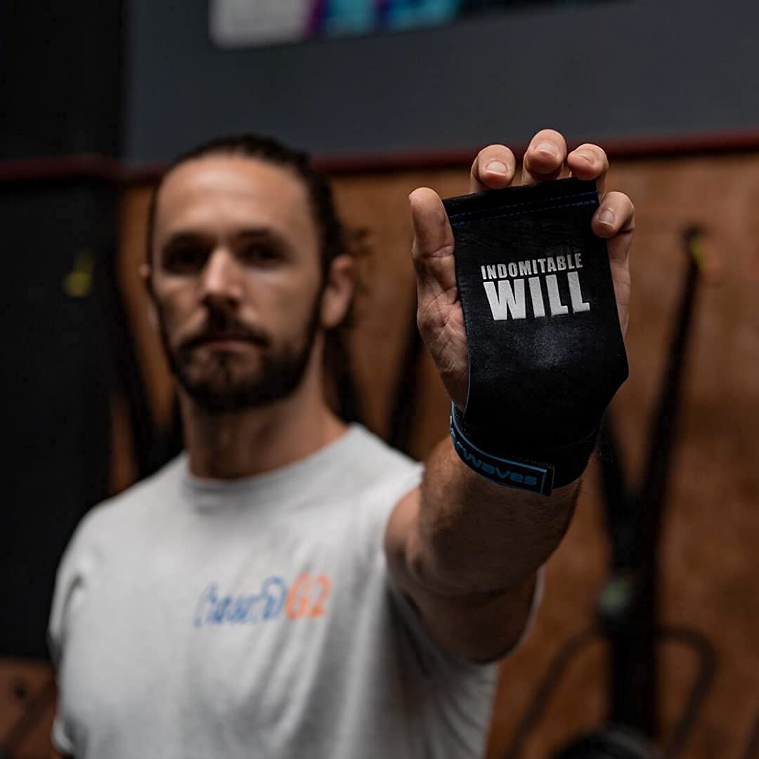 Earwaves Fingerless Hand Grips - Gymnastics Grips Without Holes for The Fingers. Hand Grips for Pull ups, Muscle ups, C2B, T2B, Rings. (M, Predator)
