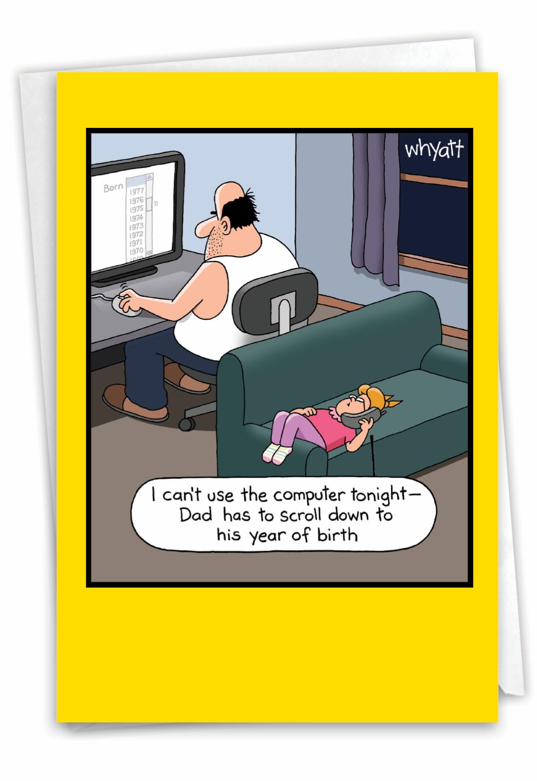 NobleWorks - 1 Cartoon Birthday Greeting Card Funny - Hilarious Bday Notecard with Envelope, Comic Humor Celebration - Age Scroll C3679BDG