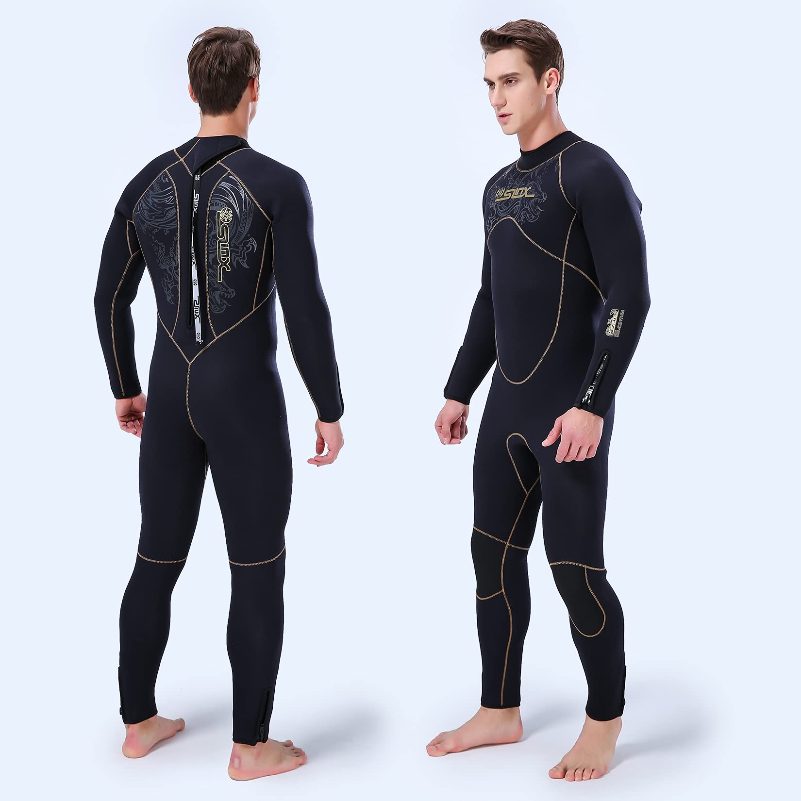 Dizokizo 5mm Wetsuits for Men Neoprene Long Sleeve Full Diving Surfing Suit