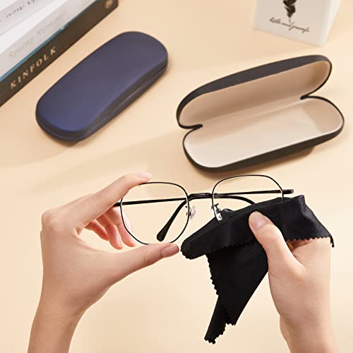 Flutesan 9 Pack Hard Shell Eyeglasses Cases Sunglasses Case Eyeglass Case Glasses Case with Eyeglass Cloth for Men Women