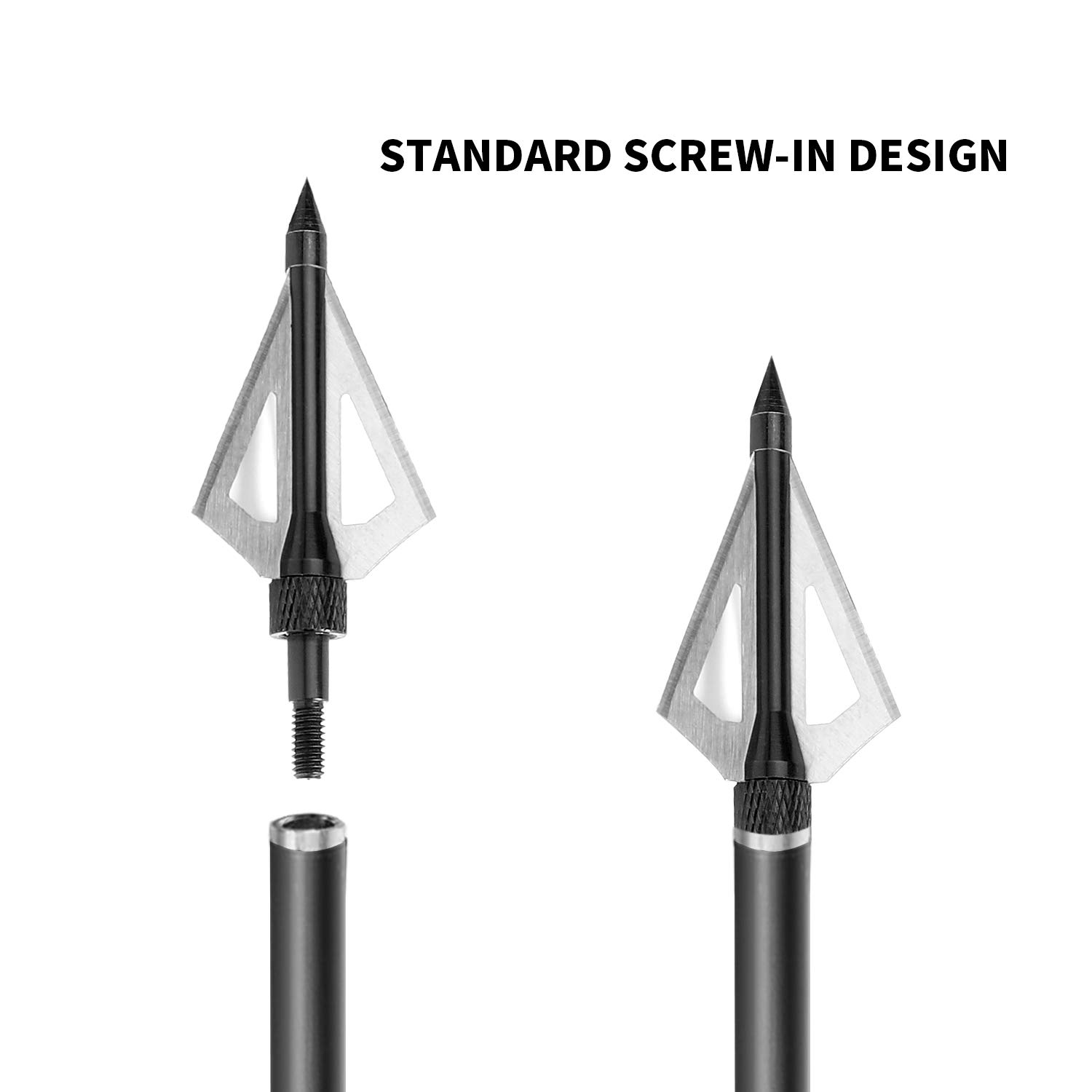 EONACTVE Broadheads 100 Grain - Crossbow Broadheads 24PK 3 Blades Arrow Tips Archery Broadheads for Hunting and Shooting Game, Pack with Storage Case