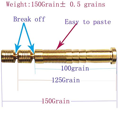 EOOENOON Archery Field Points Copper Bolt with Surface Embossed Inserts Inner Diameter .244 Carbon Arrow Break Off (12-Pcs) for Arrow Shaft Archery Accessories (150GR)