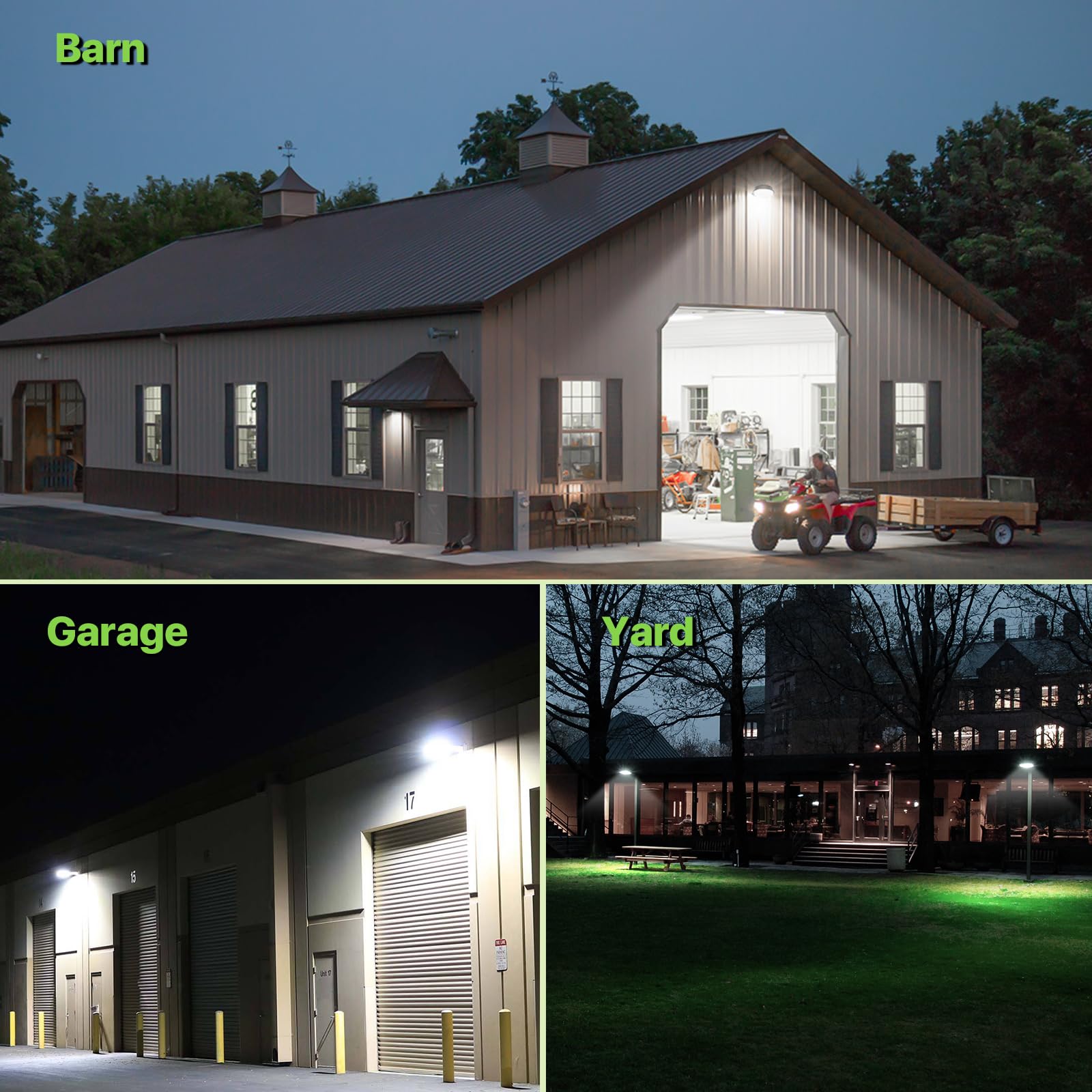 Glitgate LED Barn Light, 120W Dusk to Dawn Area Lights with Photocell, 13000LM 5000K Outdoor Security Lighting, IP65 Waterproof Yard Street Lighting for Barn, Warehouse, Garage