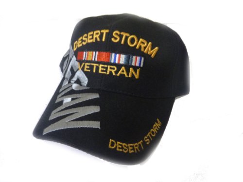 Desert Storm Veteran Baseball Cap Black Military Hat Army Air Force Marine for Vet Men Women