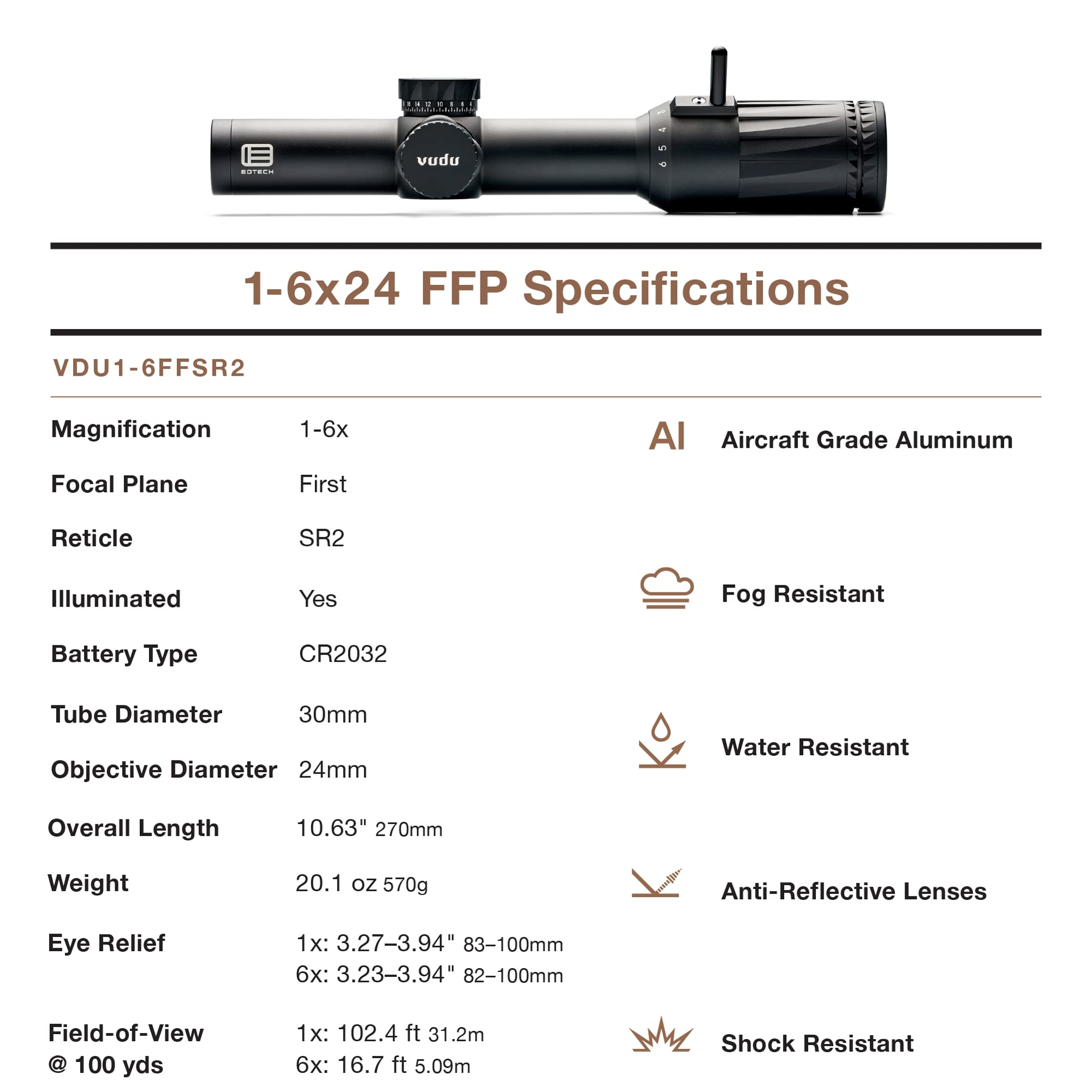 EOTECH Vudu 1-6x24mm Precision Rifle Scope