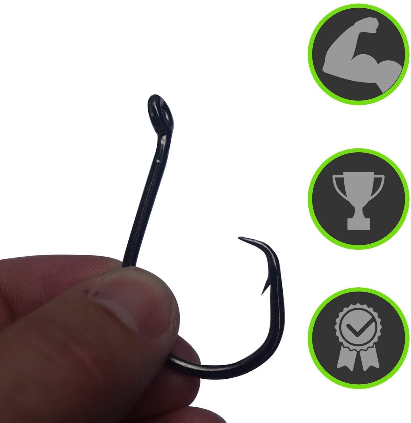Fast Tackle Heavyweight Catfish Hooks - Offset Octopus Circle Hooks (25 Pack) (7/0)
