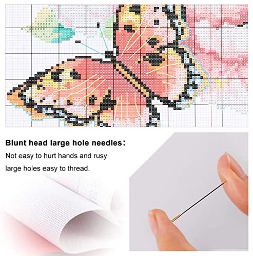 Stamped Cross Stitch Kits for Adults Beginners Forest Farm Farmhouse Boat Pattern 11CT Pre-Printed Fabric Embroidery Arts and Crafts Kit Needlepoint Starter DIY Wall Decor, 12 x 16 inch