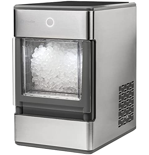 GE Profile Opal | Countertop Nugget Ice Maker | Portable Ice Machine Makes up to 24 lbs. of Ice Per Day | Stainless Steel Finish (Renewed)