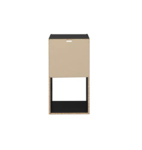 OneSpace Eleanor Executive Desk, Wood-Grain Office Desk with Hutch, Modern Computer Desk, Black