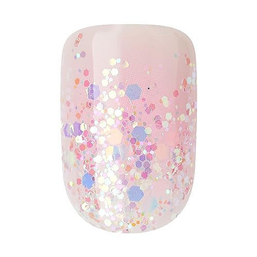 KISS imPRESS Press-On Manicure Halloween, Pink, Short Length, Square Shape, PureFit Technology, Chip Proof, Smudge Proof, Waterproof, Prep Pad, Mini Nail File, Manicure Stick & 30 Fake Nails