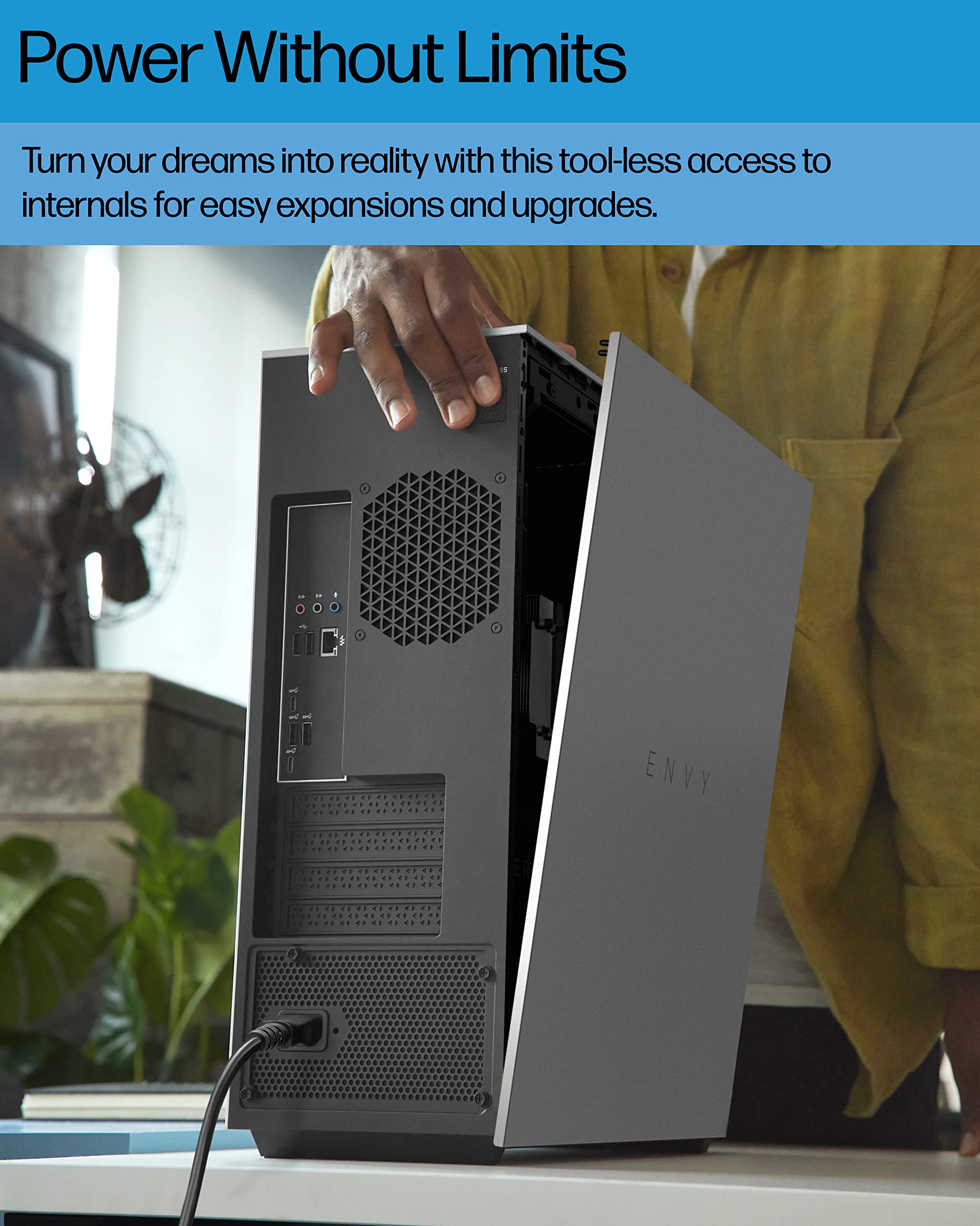 HP Envy Desktop PC, NVIDIA GeForce RTX 3070 Ti, 12th Gen Intel Core i7-12700, 16 GB SDRAM, 1 TB SSD, Windows 11 Home, Wi-Fi 6 & Bluetooth, 10 USB Ports, Pre-Built PC Tower (TE02-0030, 2022) (Renewed)