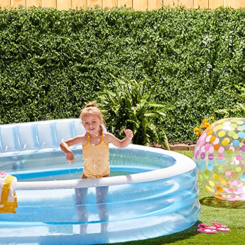 Intex Swim Center Round Inflatable Outdoor Above Ground Swimming Pool with Built-in Relaxing Lounge Bench and Protective Pool Cover