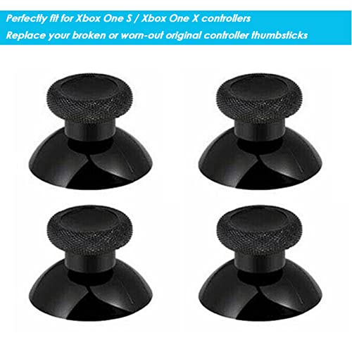 Replacement Thumbsticks for Xbox One S/X Controller, 4pcs 3D Joystick Parts Analog Caps with Repair Tools Kit, T6 T8 T10 Screwdriver Compatible with Xbox One S/X Controller