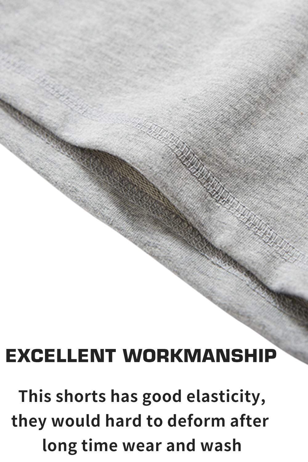 czzstance Mens Shorts Casual Cotton Athletic Shorts Drawstring Workout Running Shorts with Pockets Gray