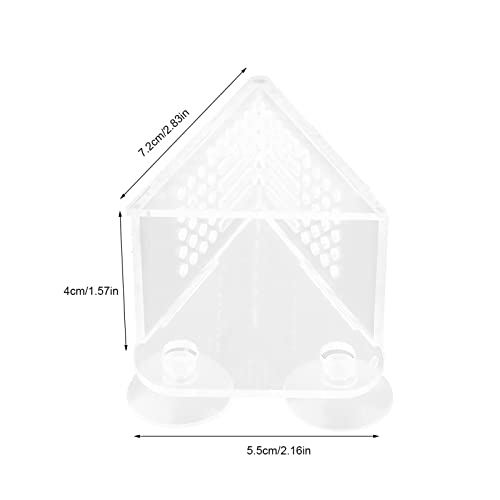 Pssopp Aquarium Cone Red Worm Feeder Fish Tank V-Shape Brine Shrimp Feeder Acrylic Fish Feeding Cup with Suction Cups and Tweezer