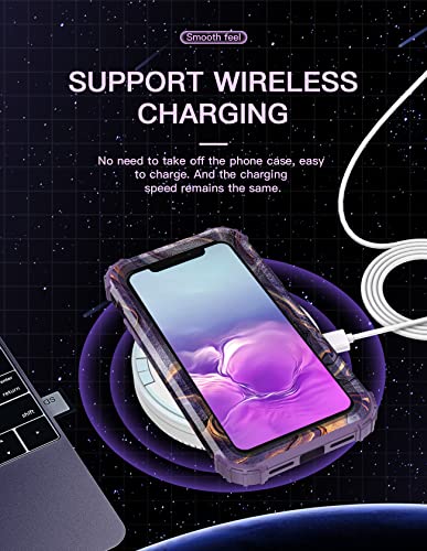 LONTECT for iPhone 11 Case Marble Shockproof Heavy Duty Rugged Durable Protective Cover Girls Women Case for Apple iPhone 11 6.1 Inch, Cobalt Purple
