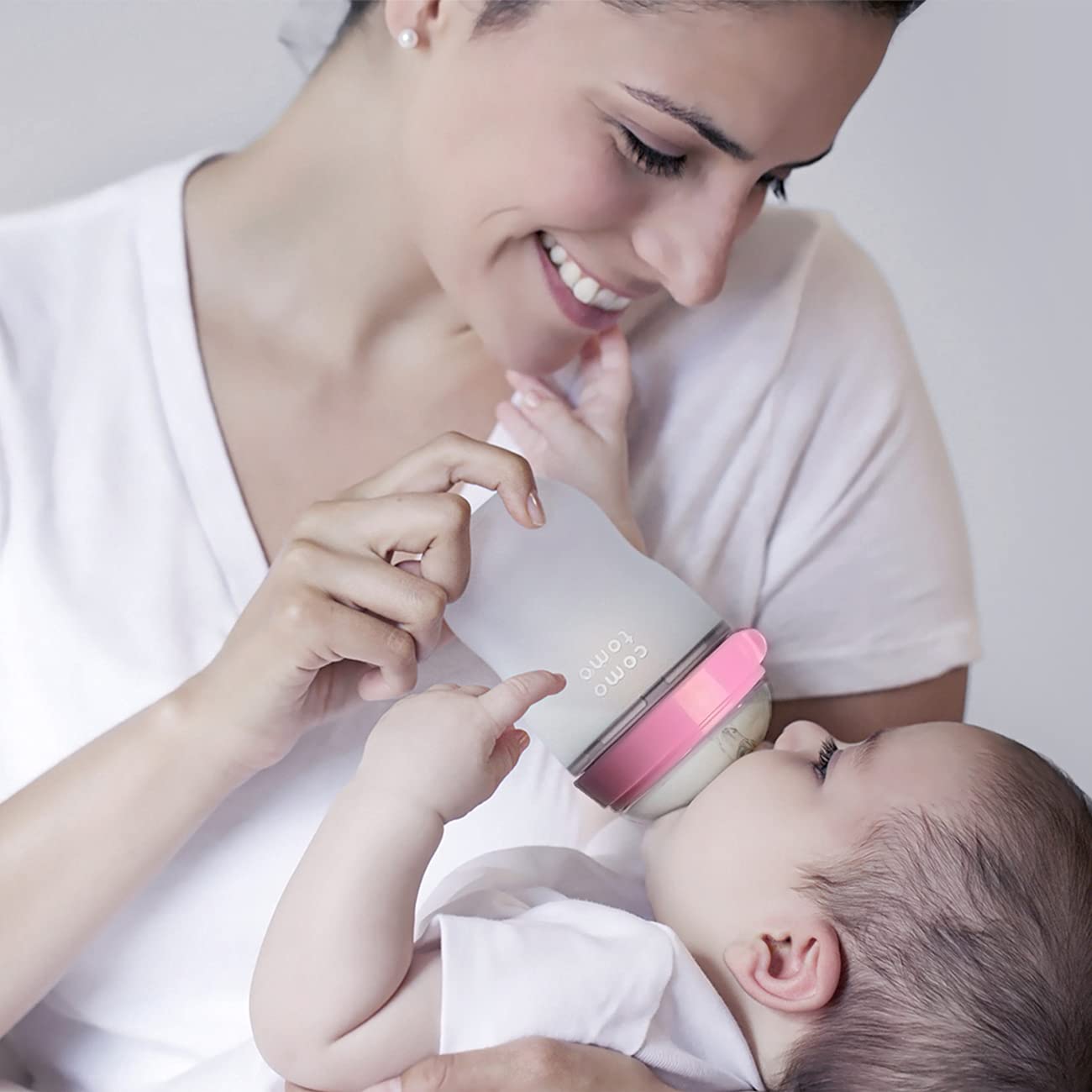 Comotomo Baby Bottle, Pink, 8 Ounce (2 Count)