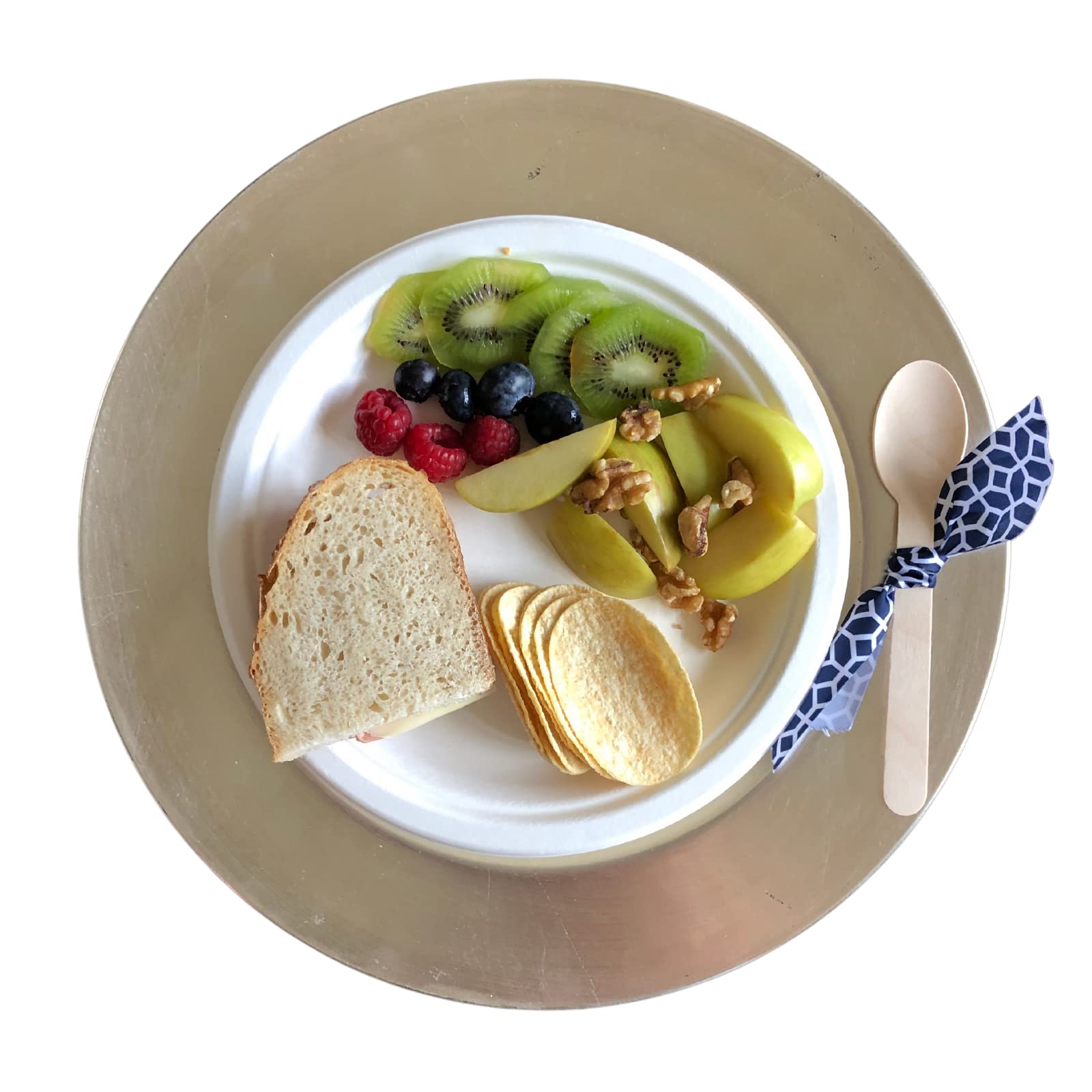 eco247 100% Compostable 3-Compartment Round Plates [10" - 125 Count] Heavy Duty Bulk Disposable Plates | Eco-Friendly White Recyclable Plates | Biodegradable Natural 100% Sugar Cane Bagasse