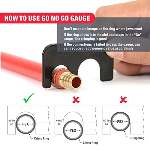 iCrimp 1/2 and 3/4-inch Combo Pex Pipe Crimping Tool for Copper Ring with Gauge meets ASTM 1807 Standard-manufactured by IWISS